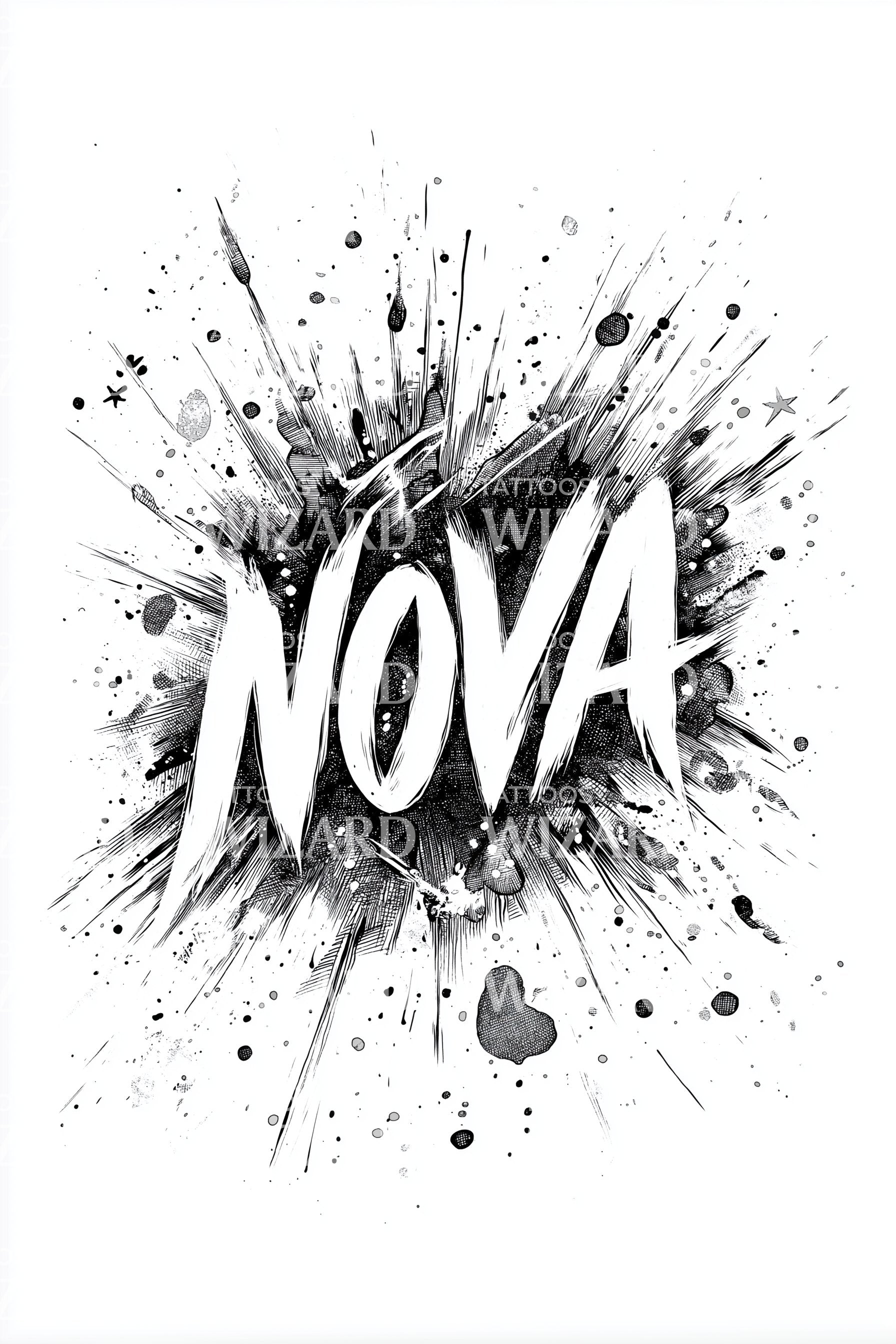 Nova Grunge Burst Tattoo Design – Tattoos Wizard Designs