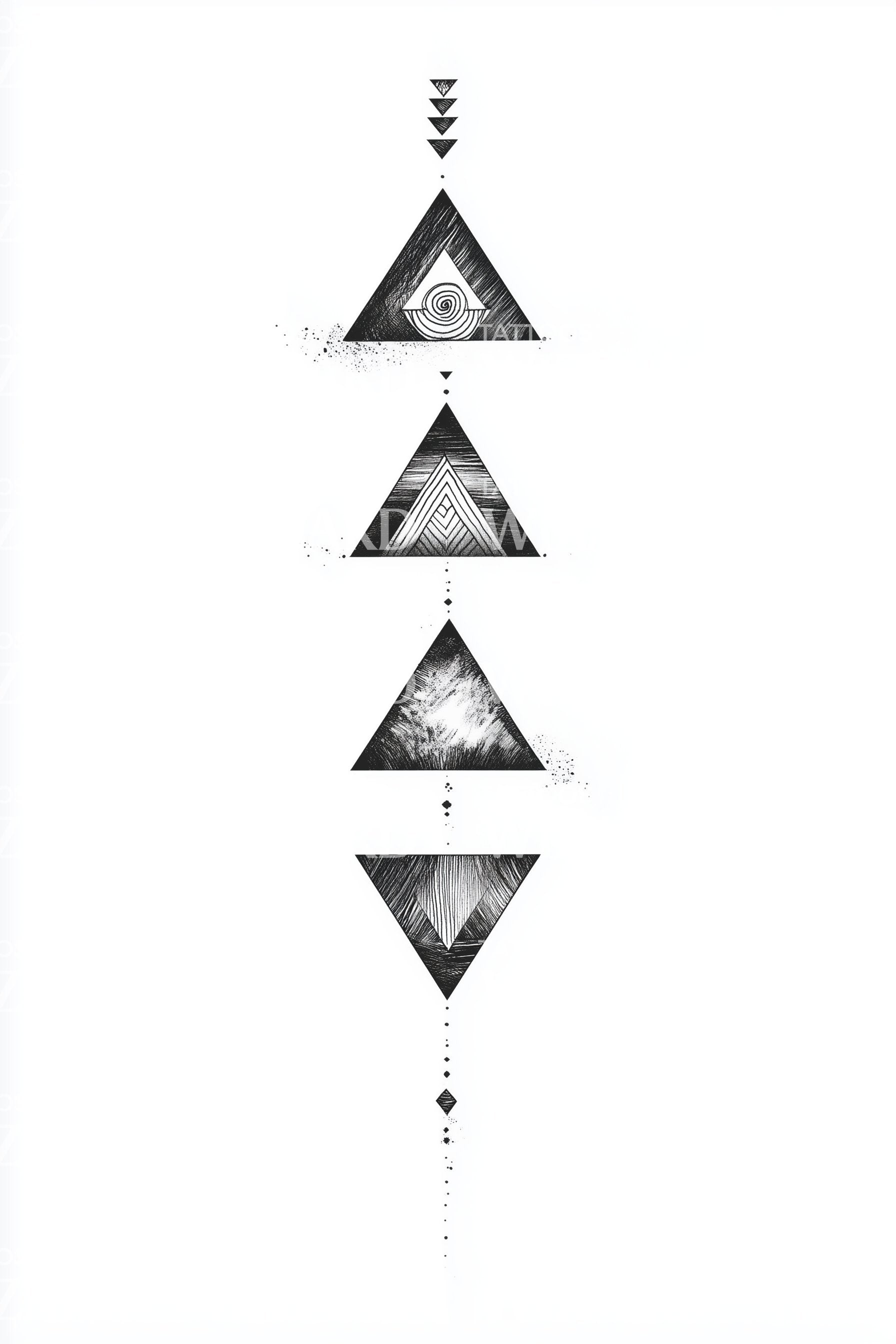 Vertical Triangle Totem Tattoo Design – Tattoos Wizard Designs