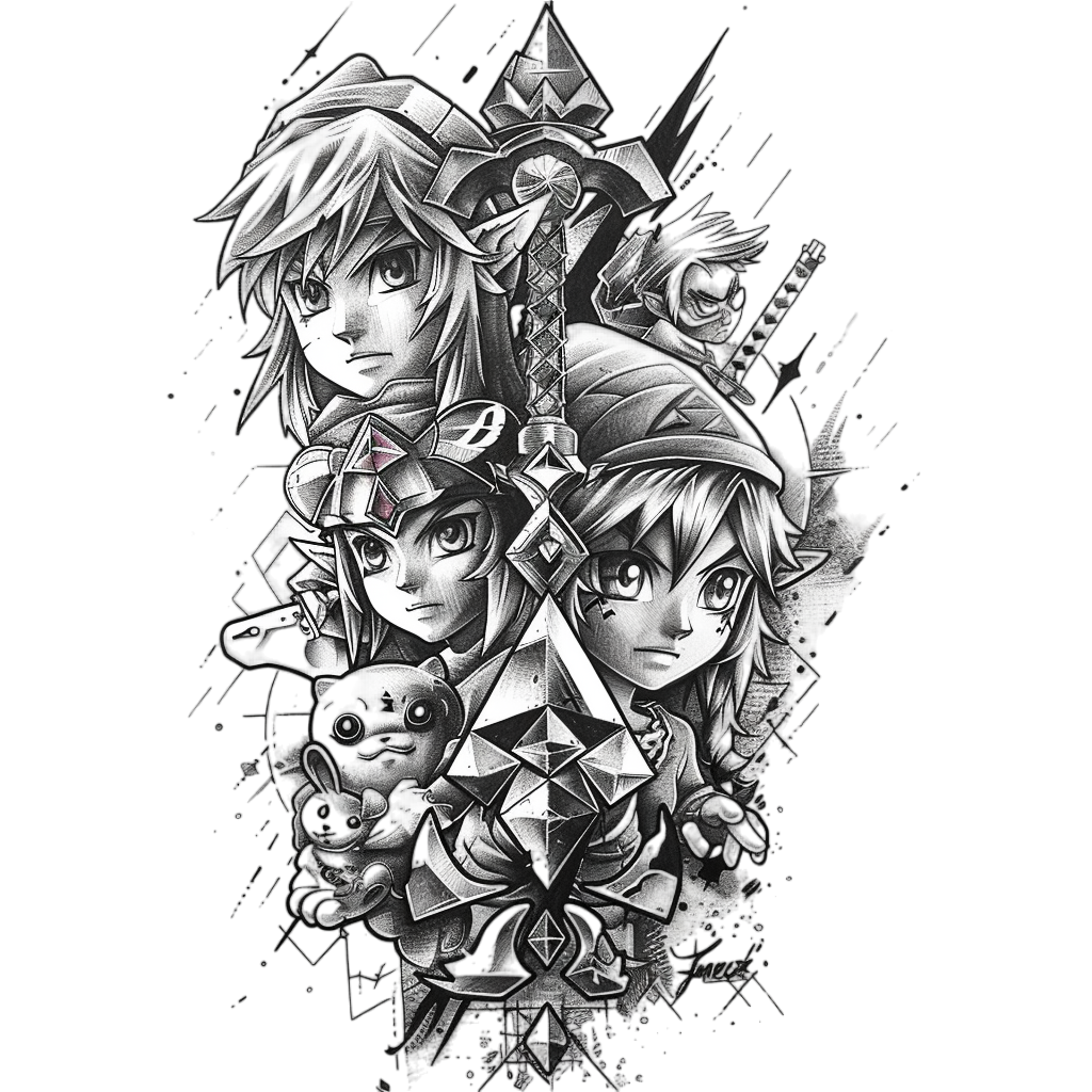Video Game Back Tattoos