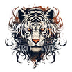 Scary Tiger Head in Flames Tattoo Design – Tattoos Wizard Designs