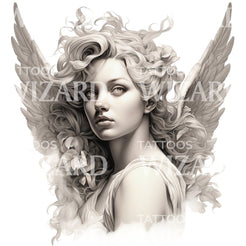 Cherub Angel Statue Tattoo Design – Tattoos Wizard Designs