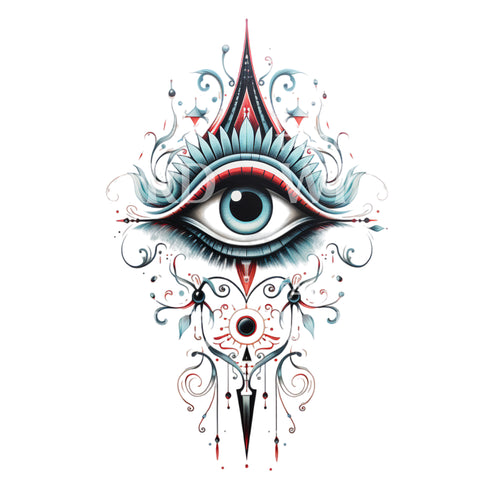 Ornamental Blue Eye Tattoo Design – Tattoos Wizard Designs