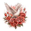 Neo Traditional Dove with Roses Tattoo Design – Tattoos Wizard Designs
