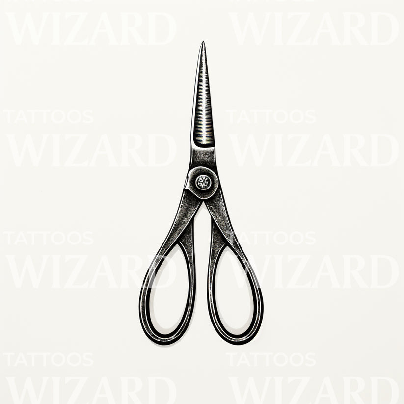 Engraving Scissors Tattoo Design – Tattoos Wizard Designs