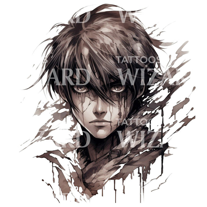 Anime Eren Yeager Inspired AOT Tattoo Design – Tattoos Wizard Designs
