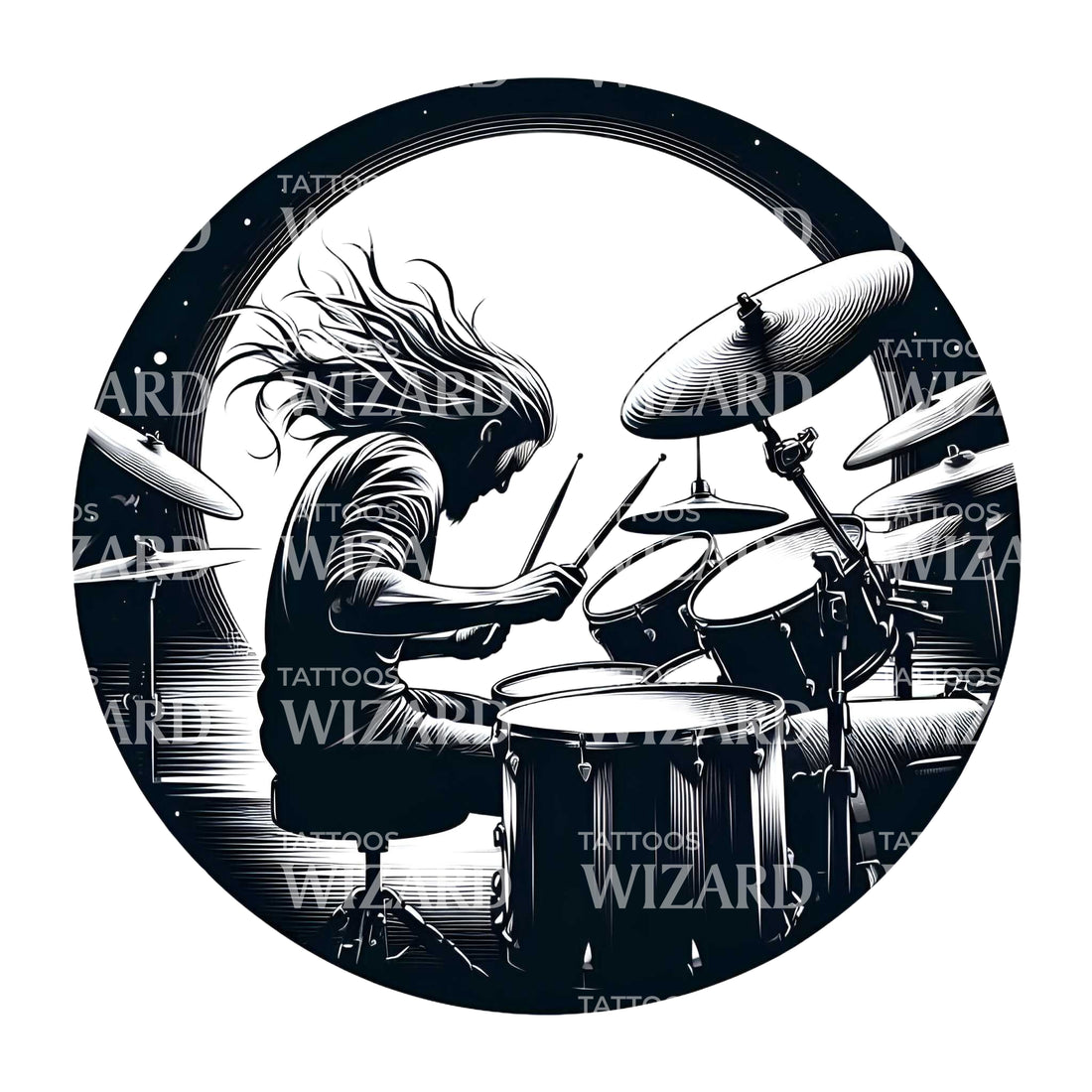 Drummer On The Heights Tattoo Idea – Tattoos Wizard Designs