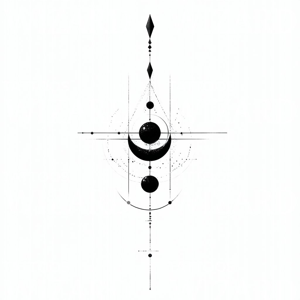 A Abstract Cosmic Alignment Tattoo Design – Tattoos Wizard Designs
