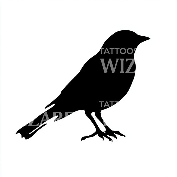 Baby Sparrow Silhouette Tattoo Design – Tattoos Wizard Designs