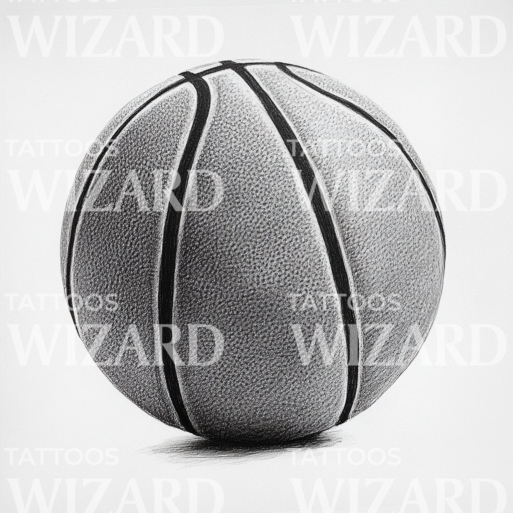 Dotwork Basketball Minimalist Sports Tattoo Design – Tattoos Wizard Designs