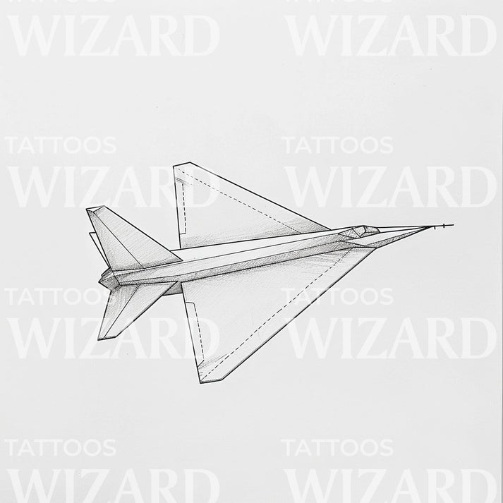 A Minimalist Paper Airplane Outline Tattoo Design – Tattoos Wizard Designs