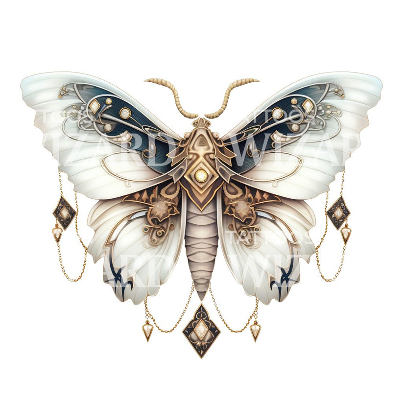 Neo Traditional Moth Tattoo Design – Tattoos Wizard Designs