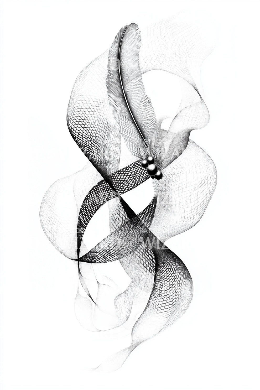 Abstract Ribbon Flow Tattoo Design – Tattoos Wizard Designs