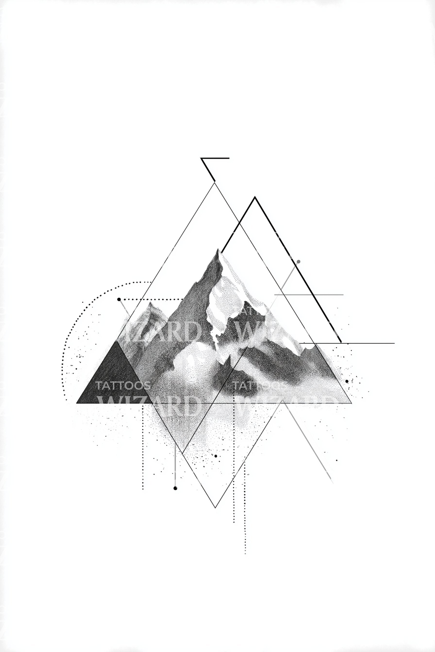 Abstract Triangle Collage Tattoo Design – Tattoos Wizard Designs