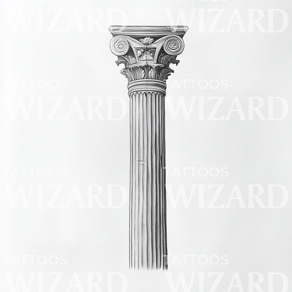 Ancient Greek Column Architecture Element Tattoo Design – Tattoos ...
