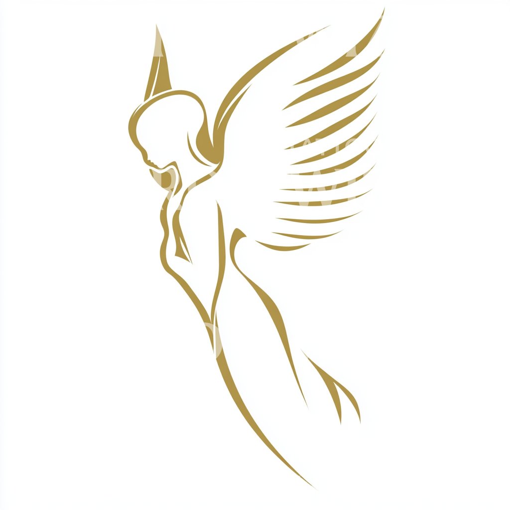 Angelic Golden Presence Tattoo Design – Tattoos Wizard Designs