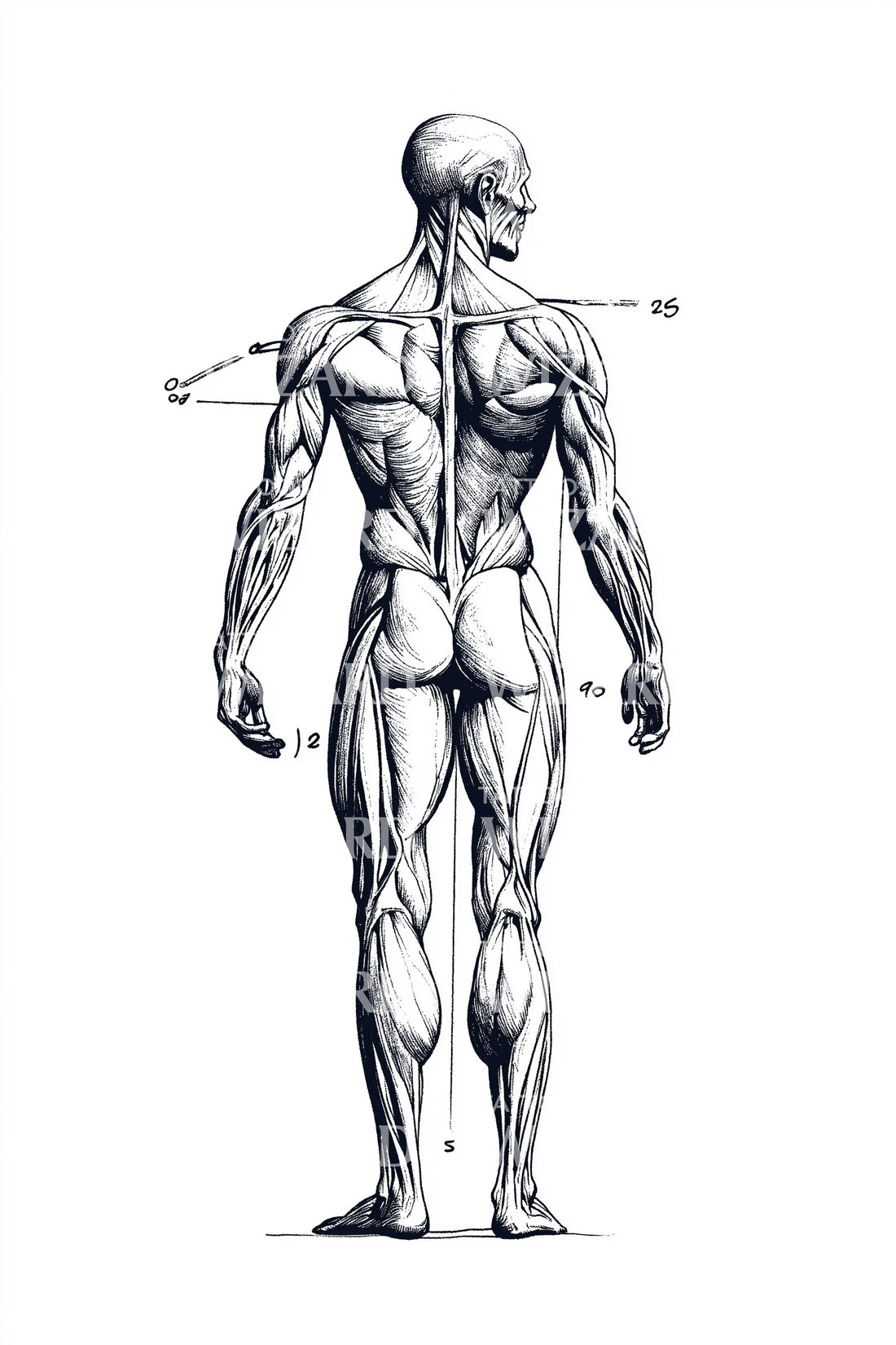 Back Anatomy Diagram Tattoo Illustration – Tattoos Wizard Designs