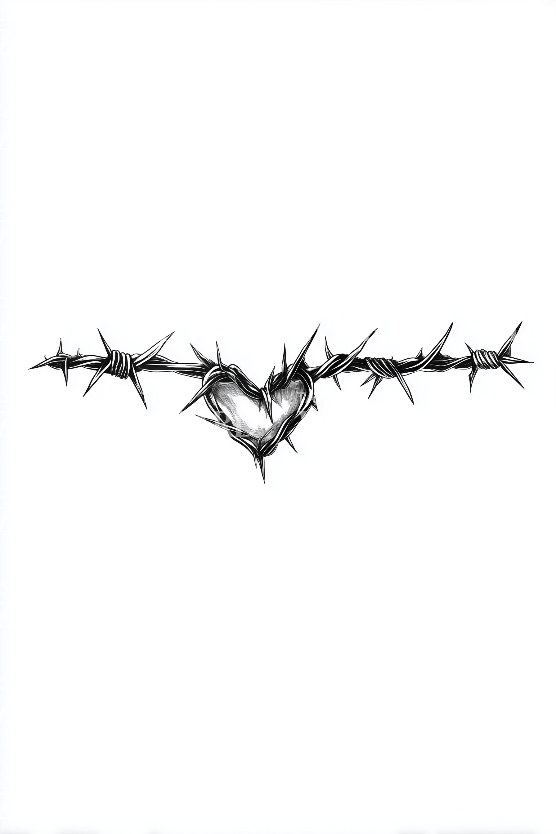 Barbed Wire Wing Span Tattoo Idea – Tattoos Wizard Designs
