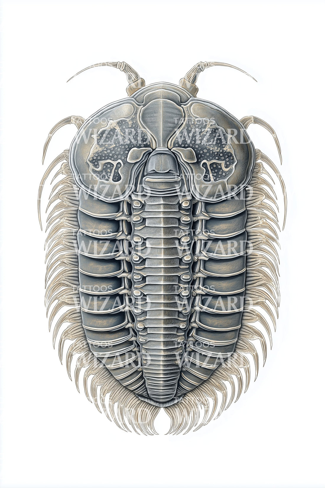 Blue Trilobite Tattoo Design – Tattoos Wizard Designs