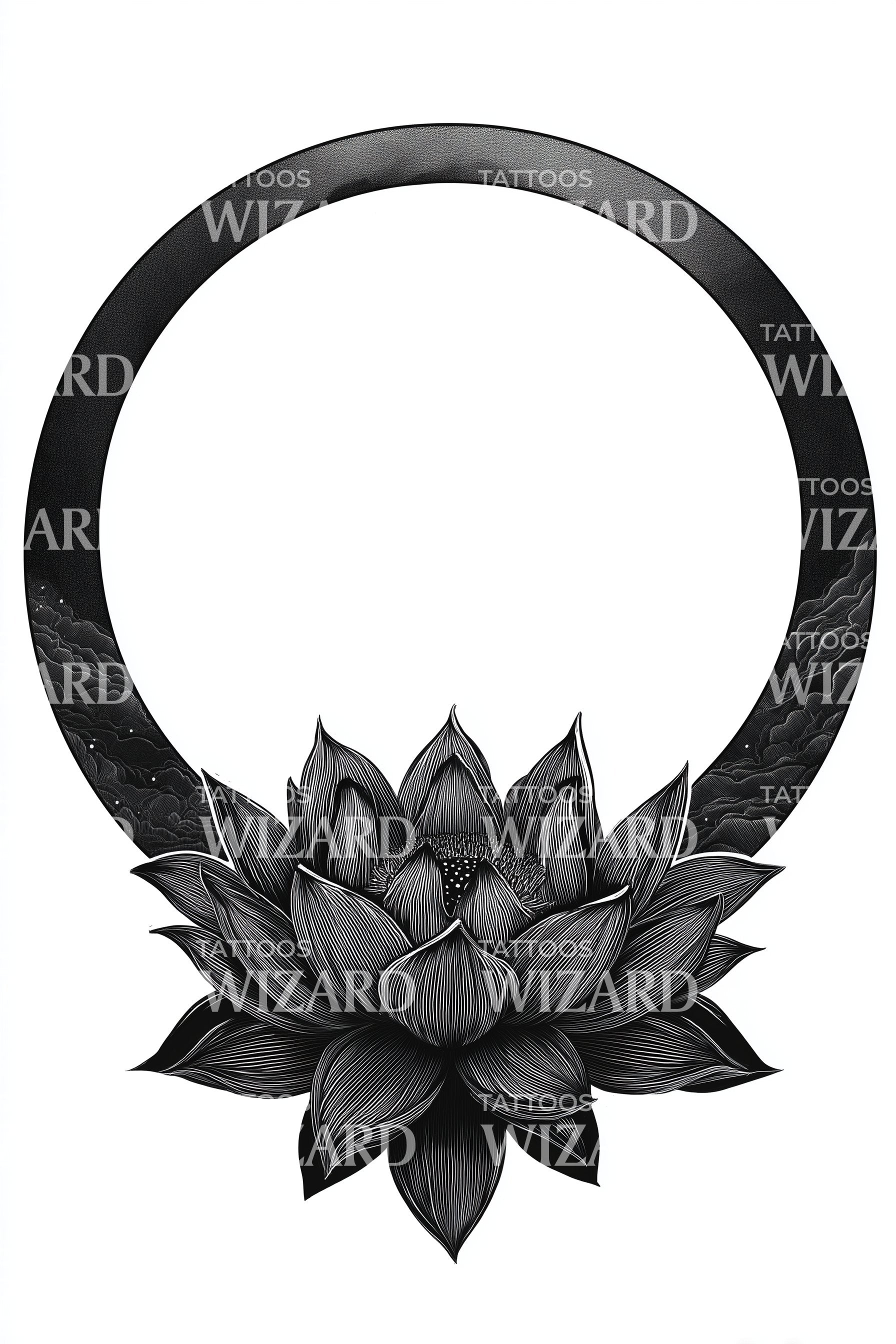Bold Enso Lotus Tattoo Design – Tattoos Wizard Designs