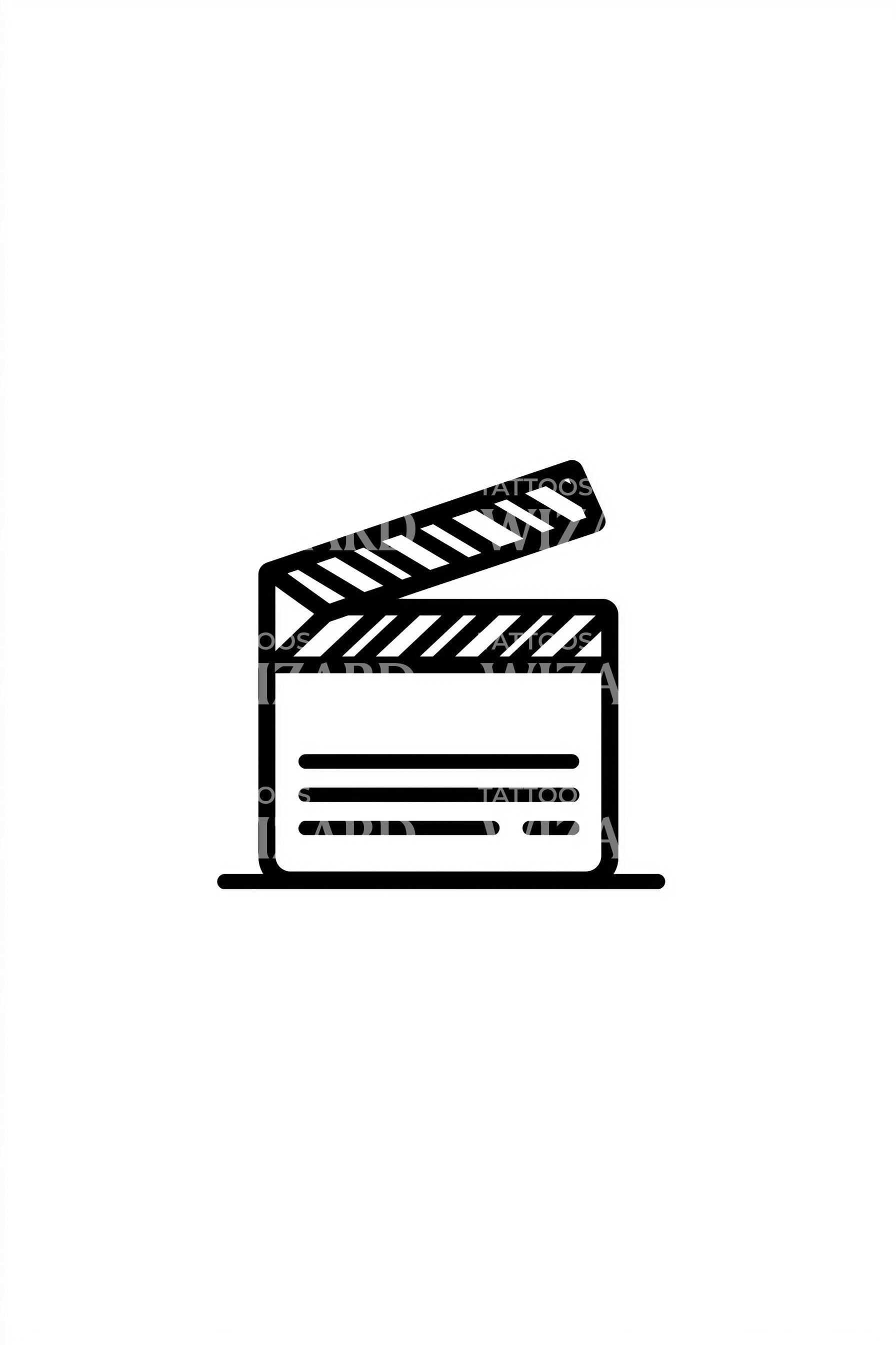 Bold Movie Clapper Tattoo Illustration – Tattoos Wizard Designs