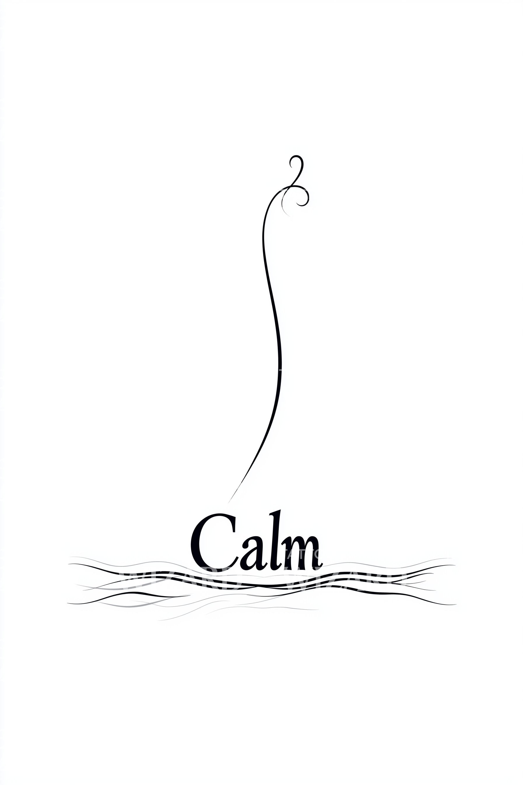Calm Minimal Line Tattoo Design – Tattoos Wizard Designs