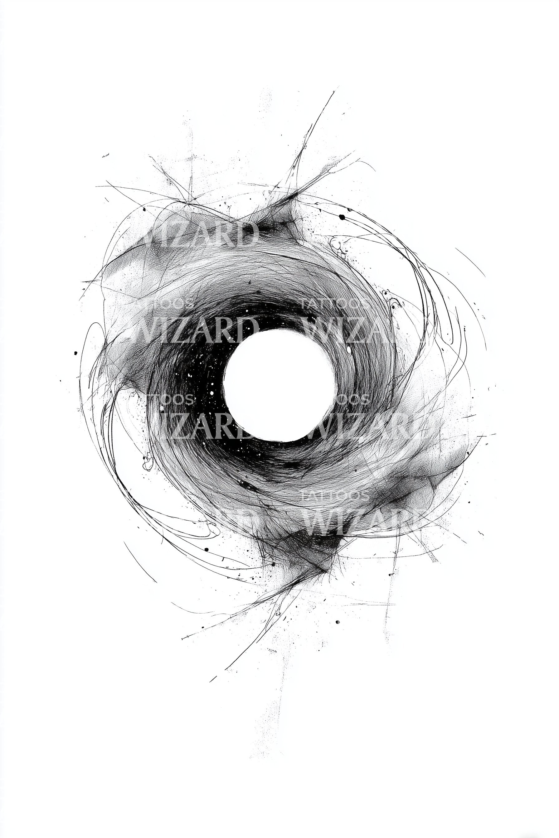 Chaotic Void Ring Tattoo Illustration – Tattoos Wizard Designs