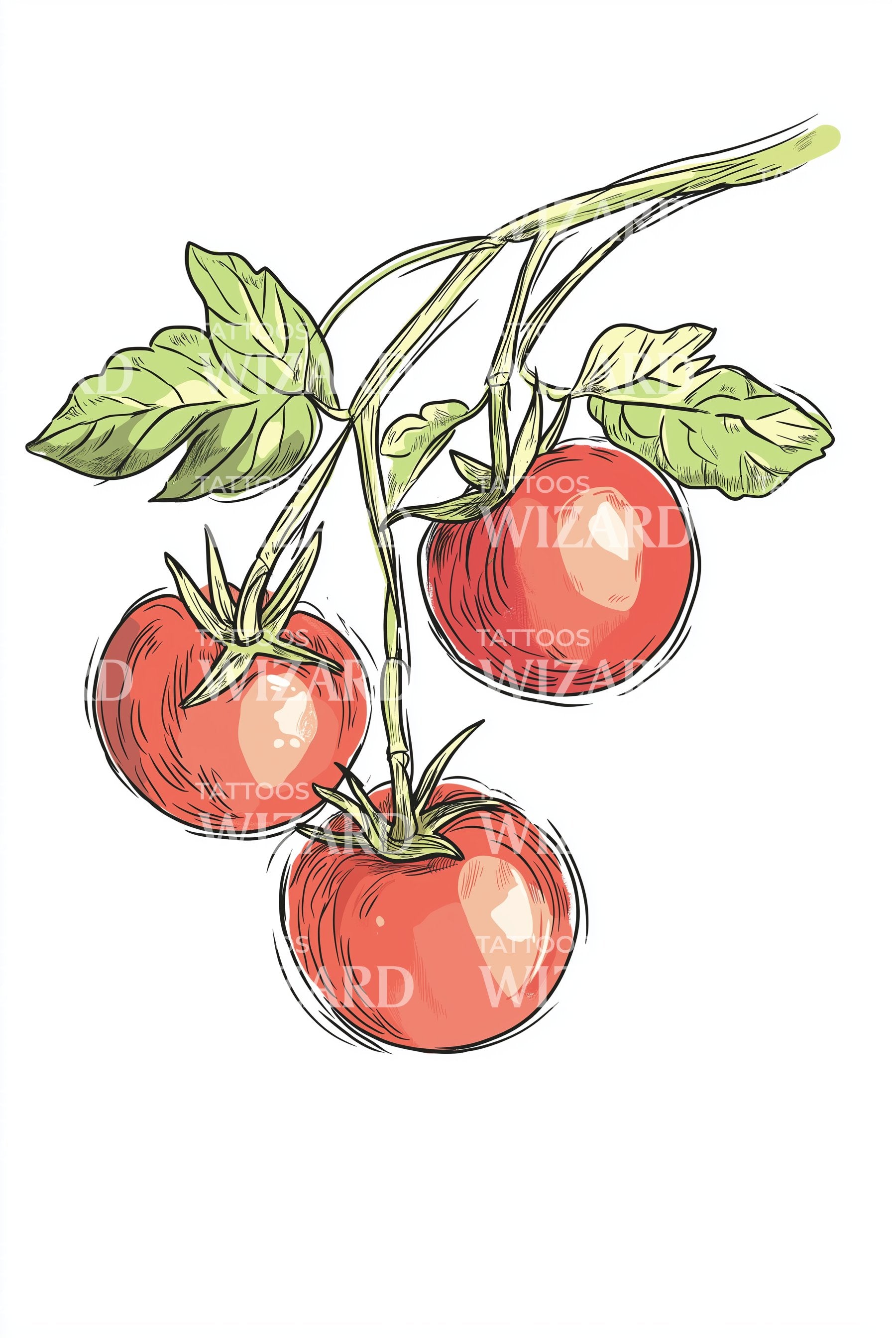 Cherry Tomato Cluster Tattoo Design – Tattoos Wizard Designs