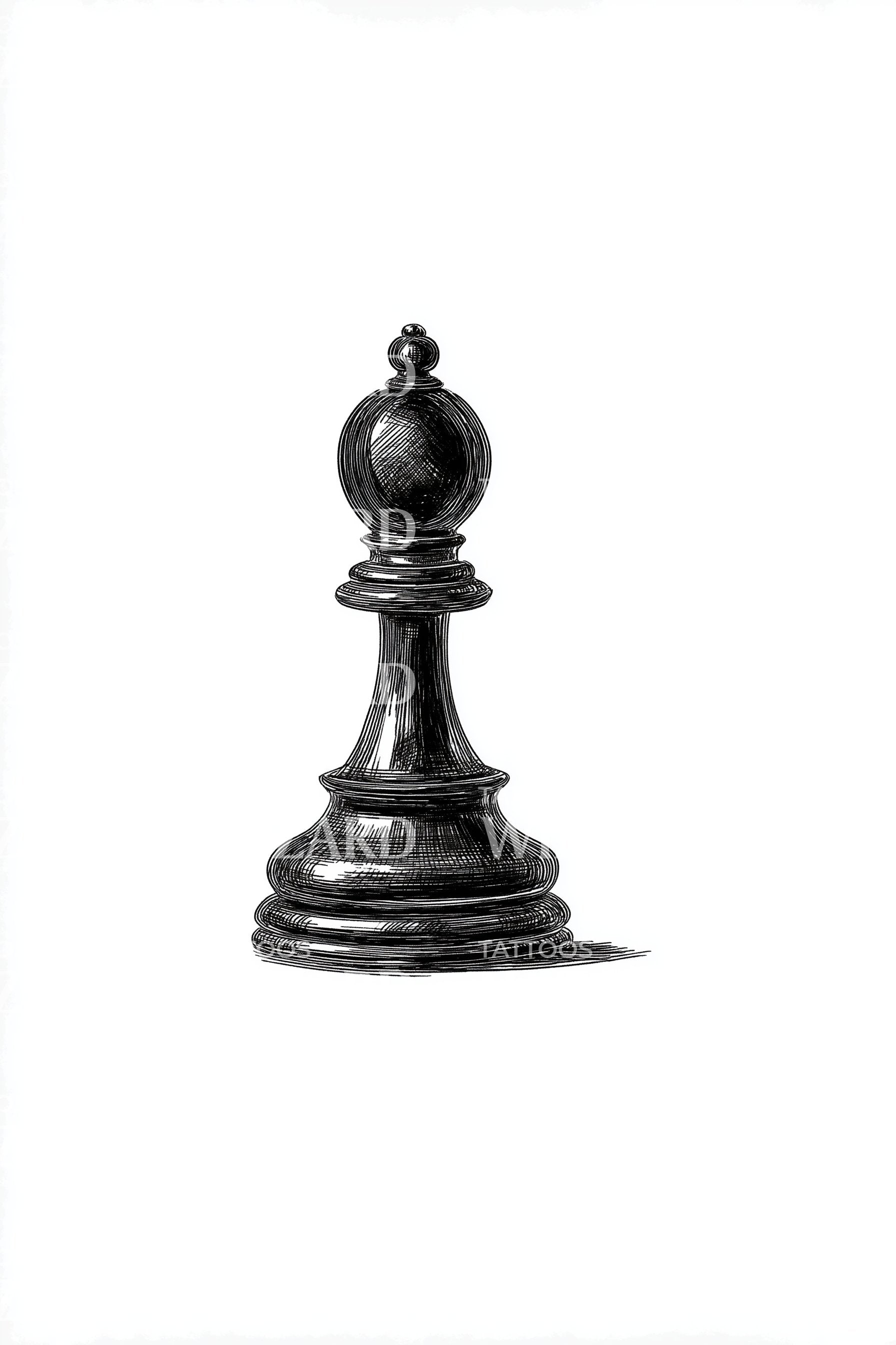 Classic Chess Pawn Tattoo Illustration – Tattoos Wizard Designs