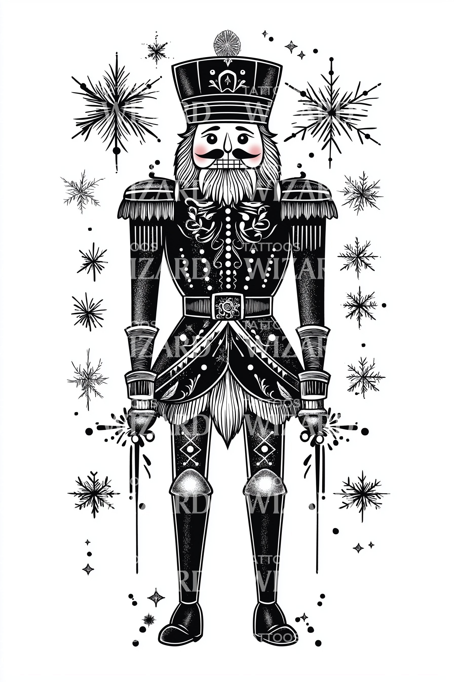 Classic Christmas Nutcracker Tattoo Illustration – Tattoos Wizard Designs
