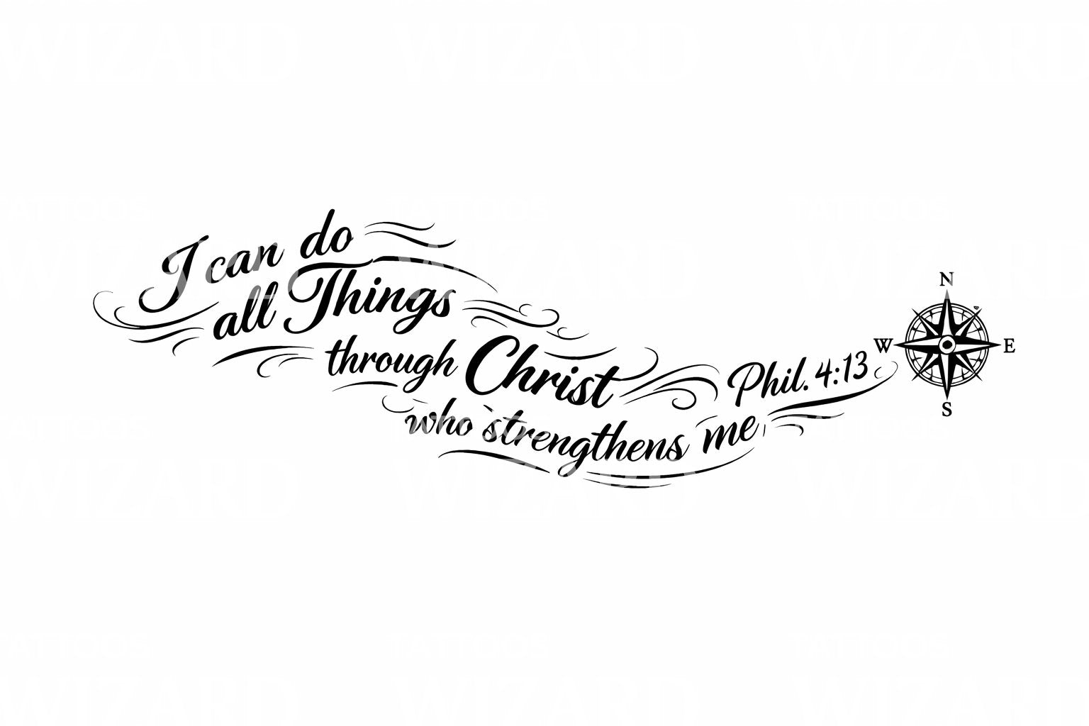 Compass Rose Scripture Tattoo Design – Tattoos Wizard Designs