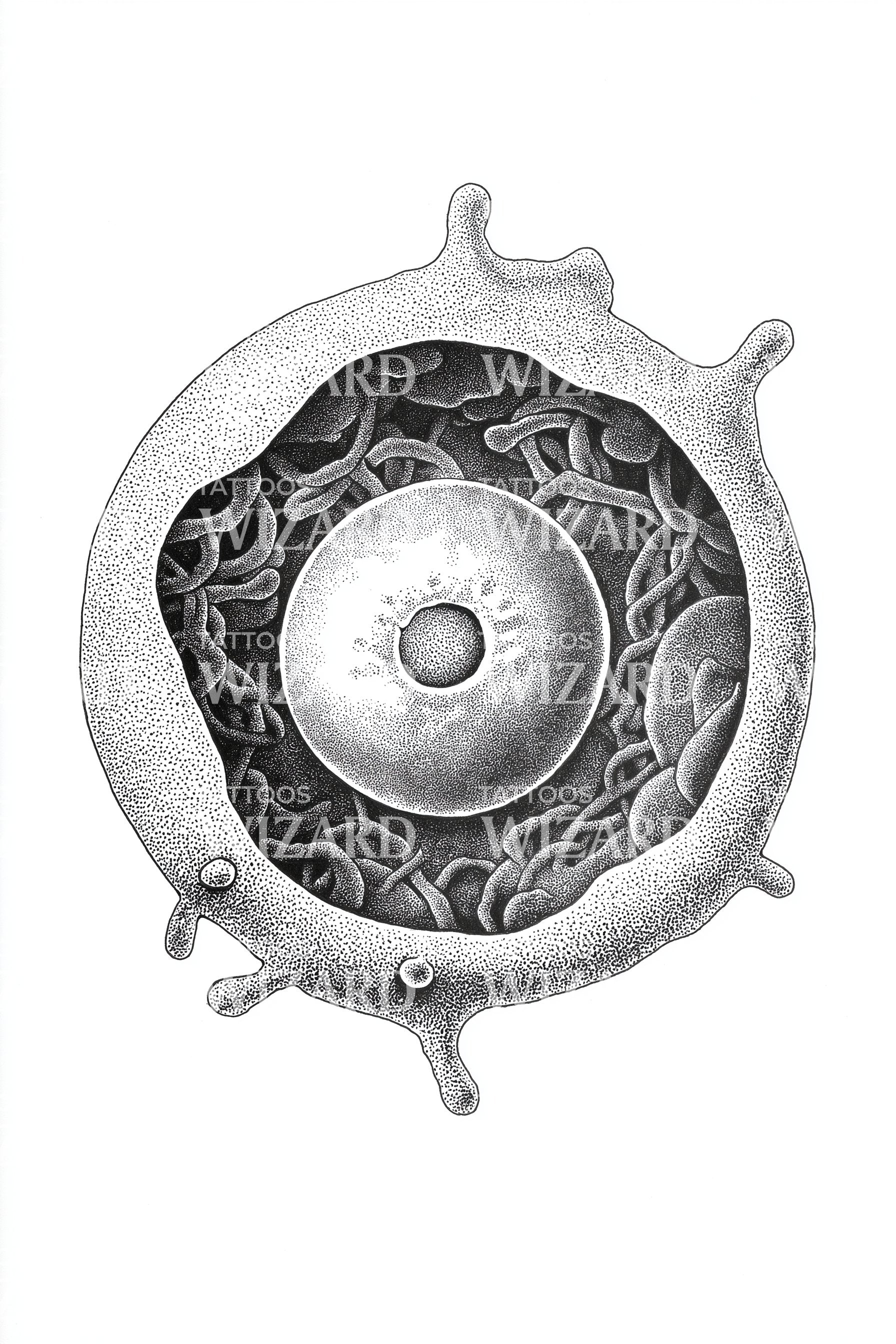 Concentric Cell Cross Section Tattoo Design – Tattoos Wizard Designs