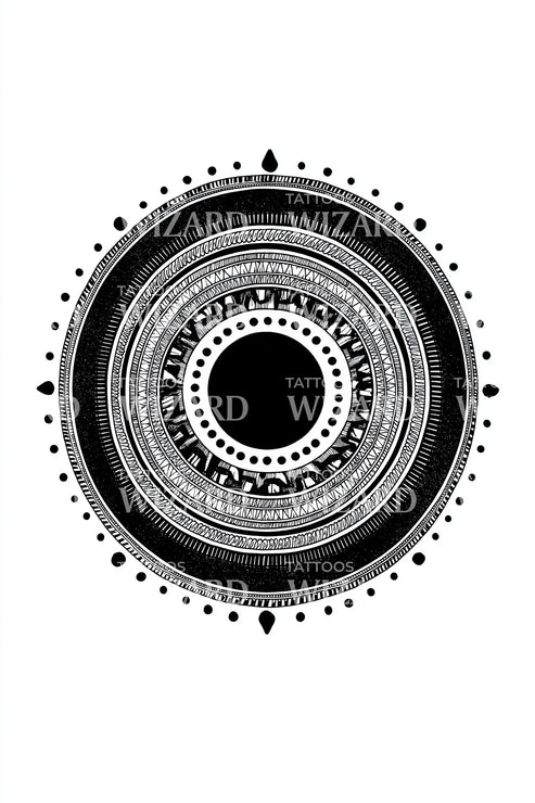 Concentric Orb Mandala Tattoo Design – Tattoos Wizard Designs