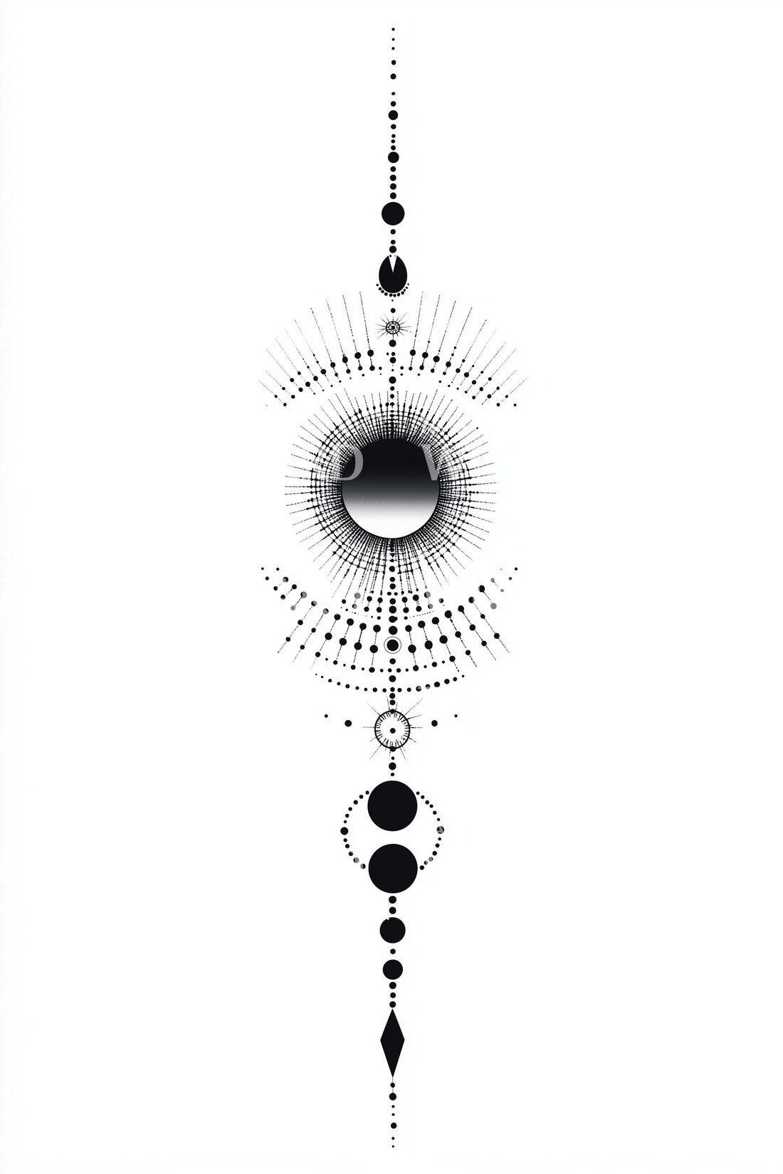 Cosmic Axis Dotwork Tattoo Idea – Tattoos Wizard Designs