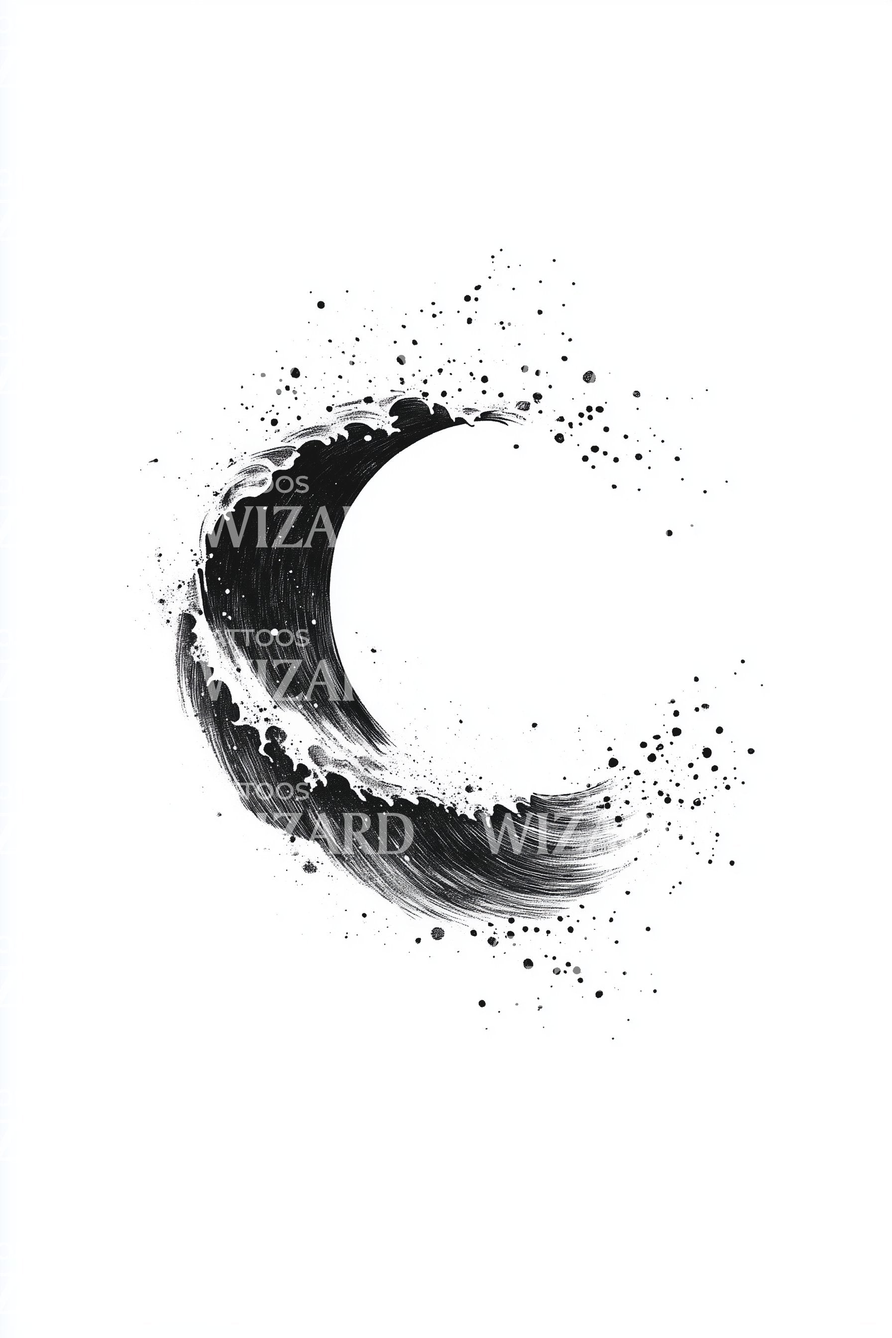 Crescent Splash Wave Tattoo Idea – Tattoos Wizard Designs
