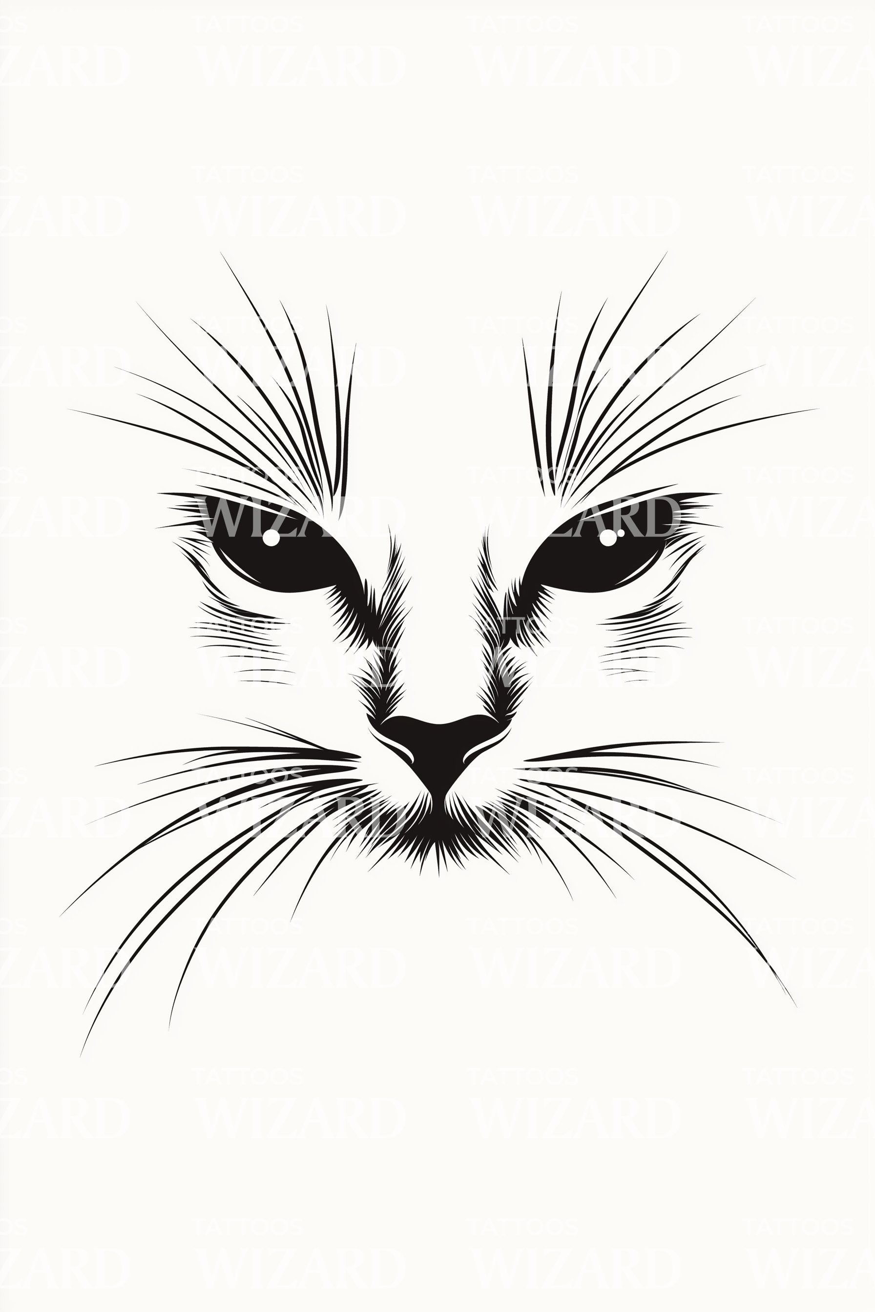 Delicate Cat Linework Tattoo Illustration – Tattoos Wizard Designs
