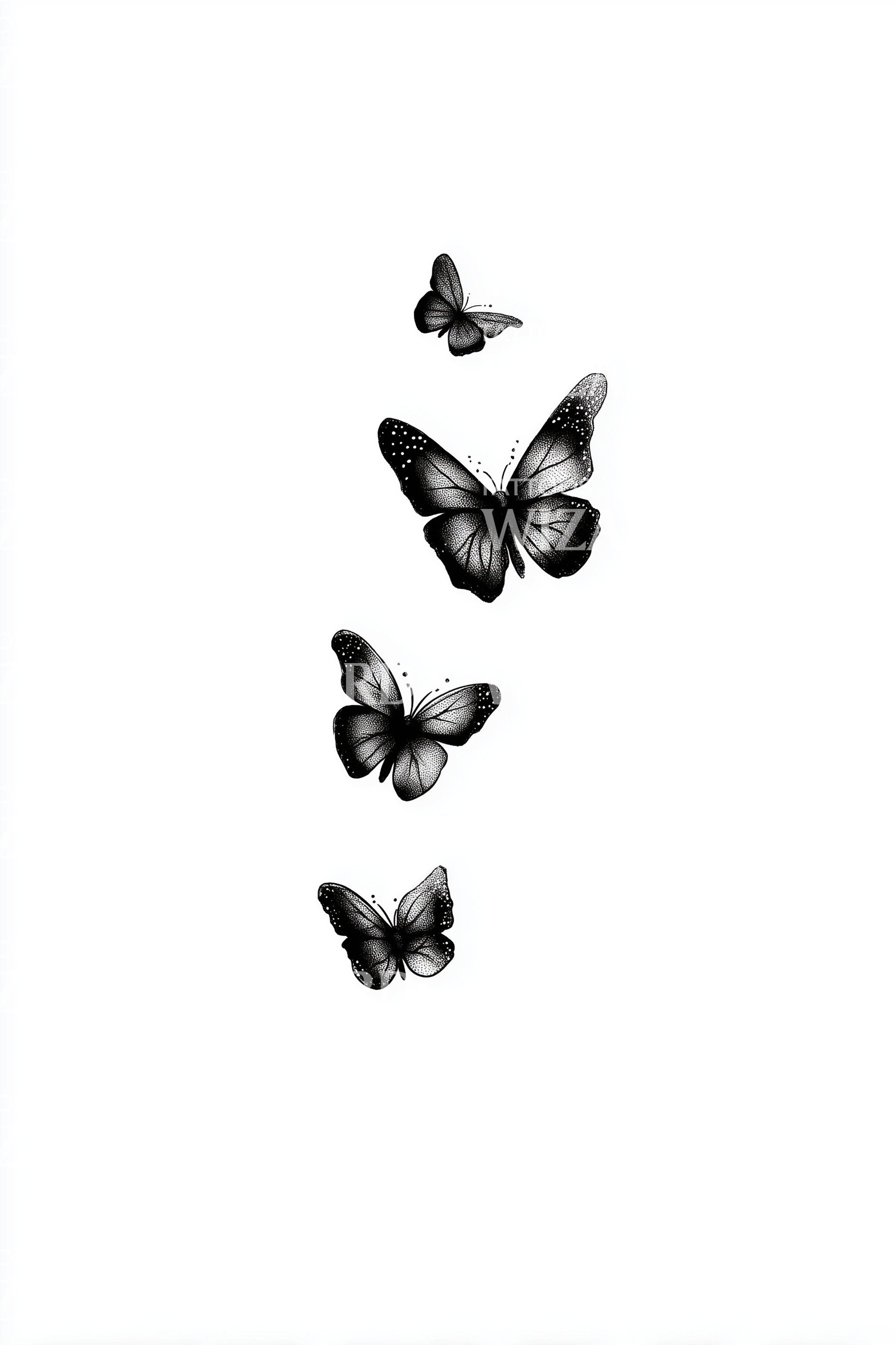 Delicate Mini Butterflies Tattoo Idea – Tattoos Wizard Designs