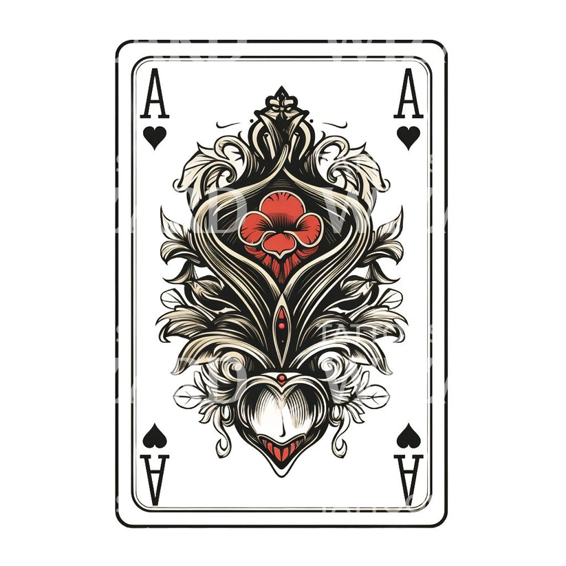 Ace Card Tattoo Design – Tattoos Wizard Designs