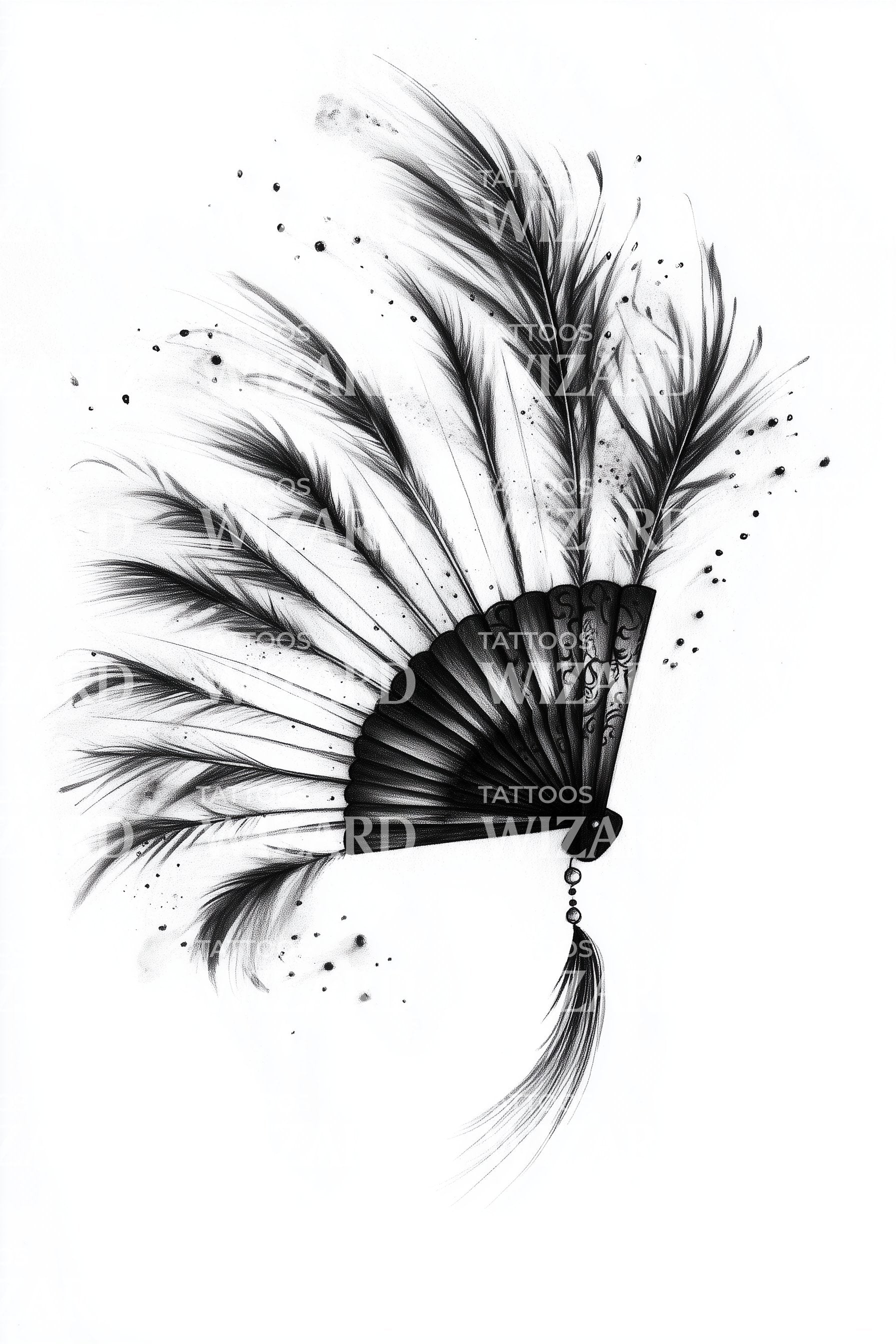 Elegant Tribal Fan Tattoo Design – Tattoos Wizard Designs