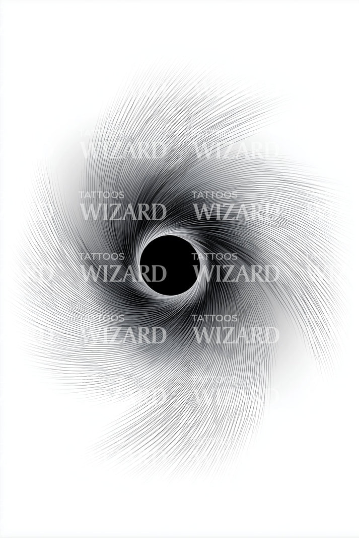 Ethereal Cosmic Vortex Tattoo Illustration – Tattoos Wizard Designs