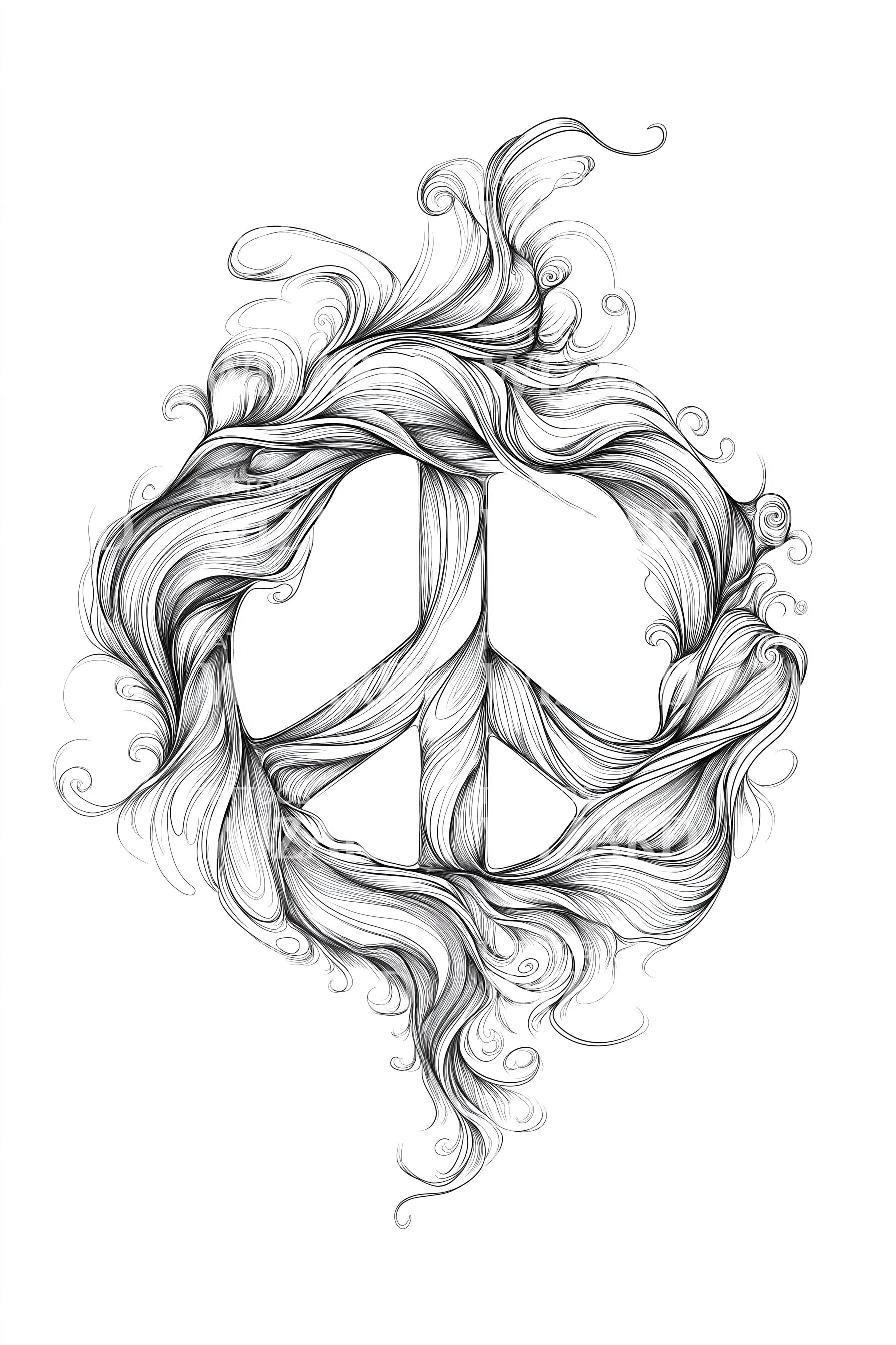 Ethereal Peace Wreath Tattoo Design – Tattoos Wizard Designs