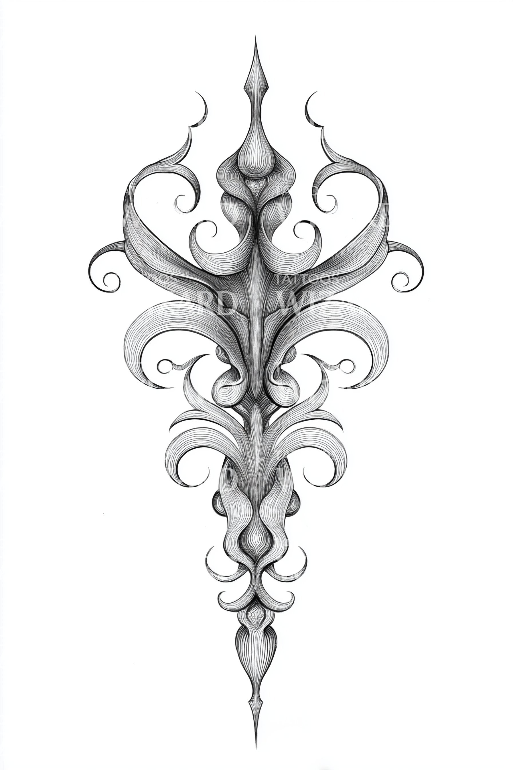 Ethereal Smoke Filigree Tattoo Design – Tattoos Wizard Designs