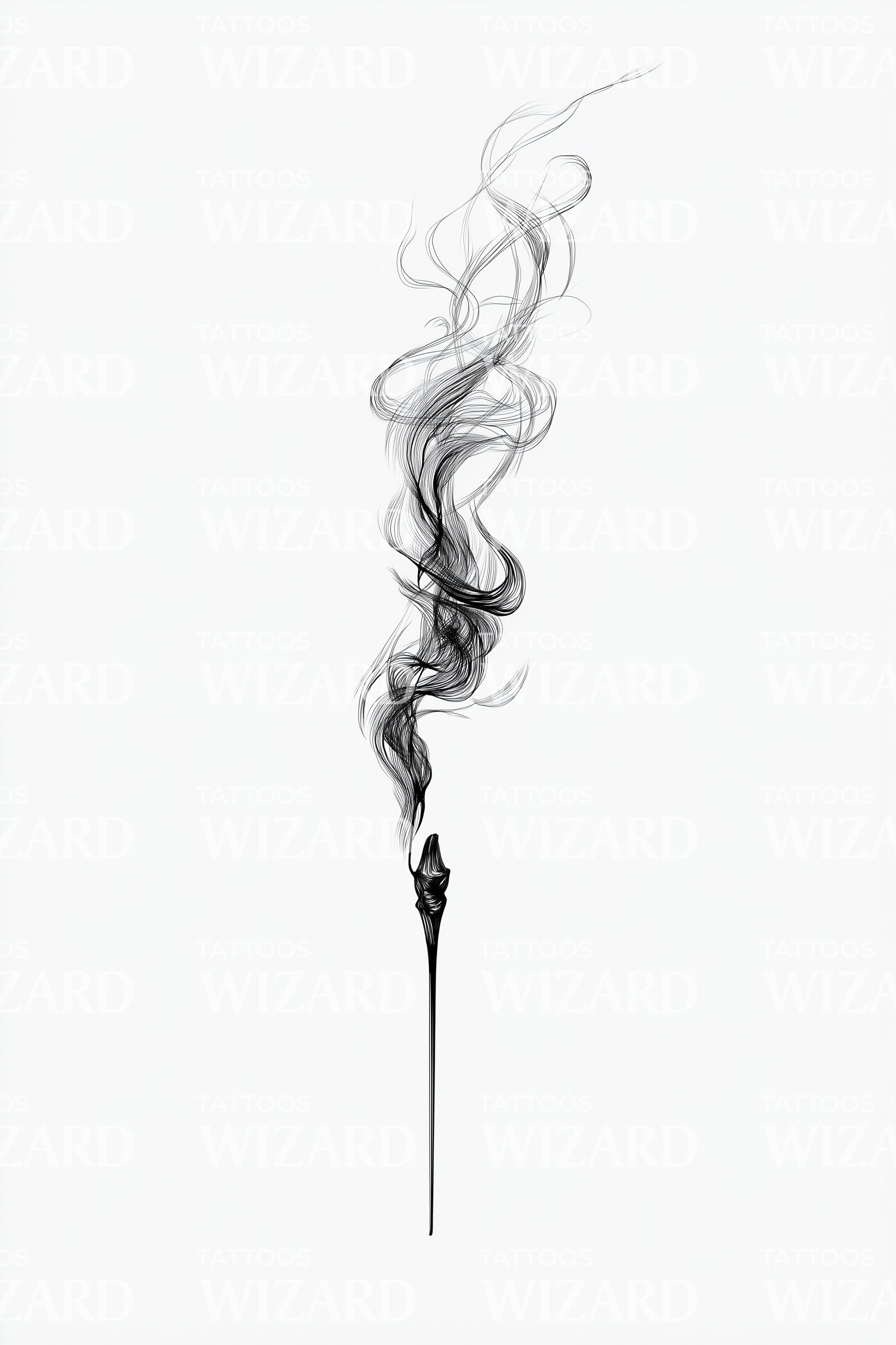 Ethereal Smoke Line Tattoo Illustration – Tattoos Wizard Designs