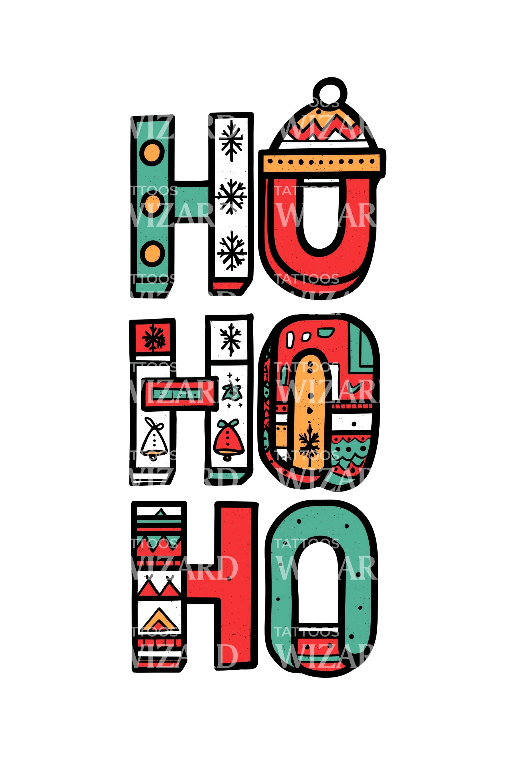 Festive Ho Ho Tattoo Design – Tattoos Wizard Designs