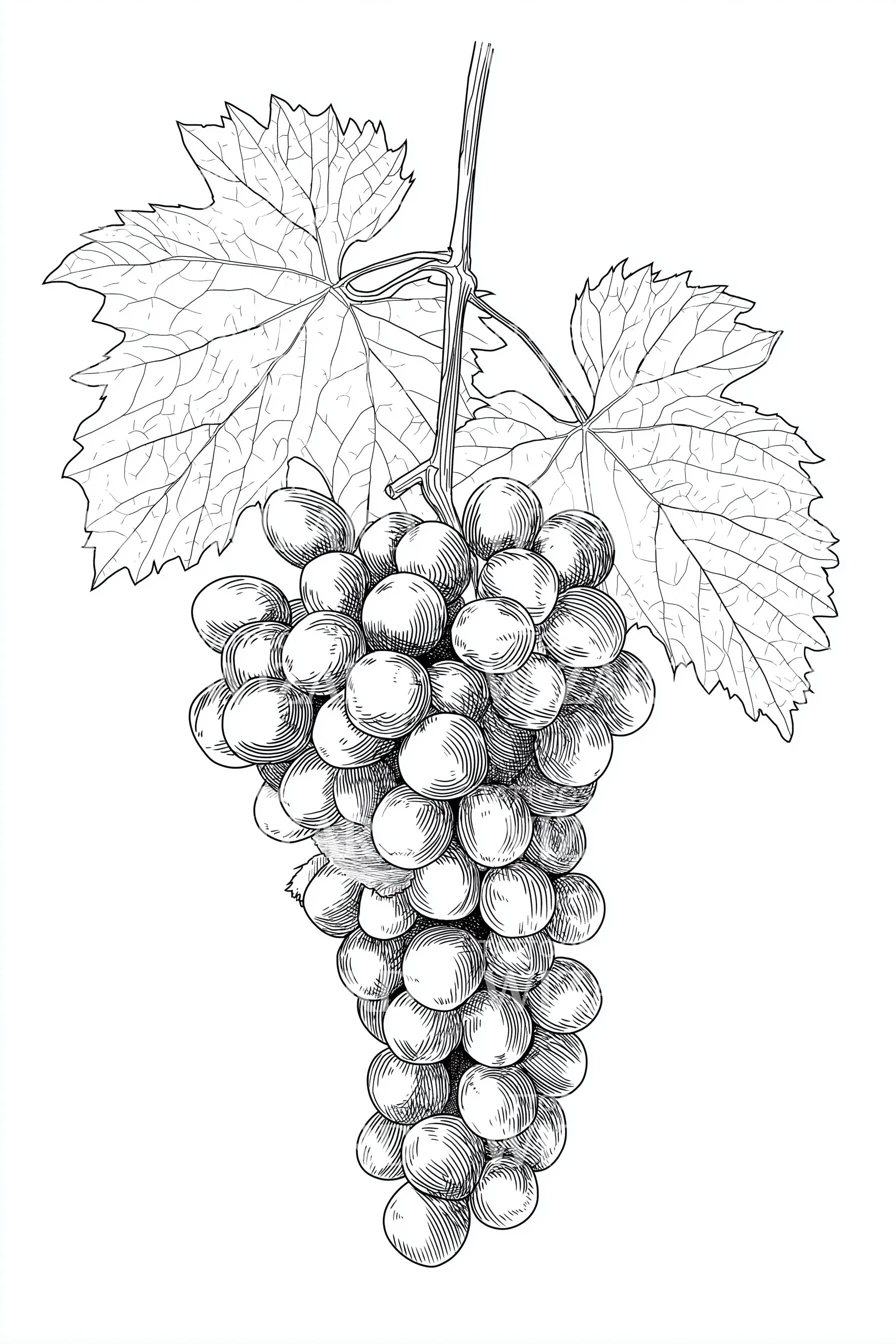 Fine Line Grapes Tattoo Design – Tattoos Wizard Designs