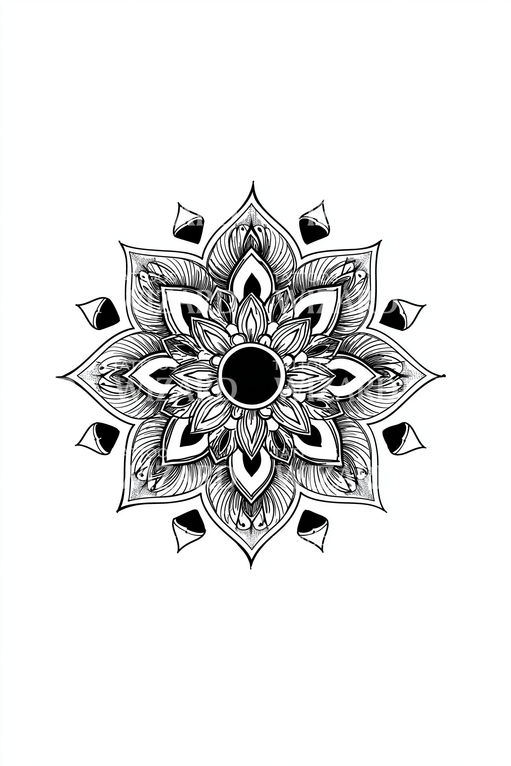 Floral Mandala Medallion Tattoo Design – Tattoos Wizard Designs