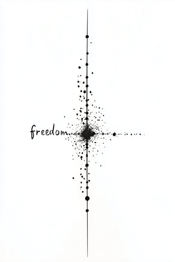 Freedom Dots Word Script Tattoo Idea – Tattoos Wizard Designs