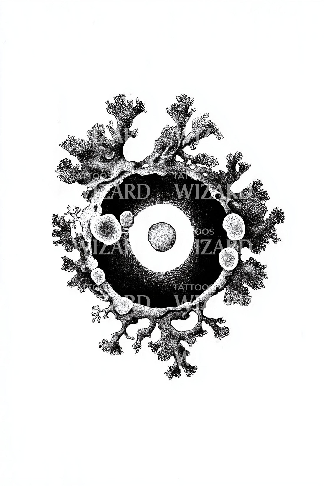 Fungal Eye Core Tattoo Design – Tattoos Wizard Designs