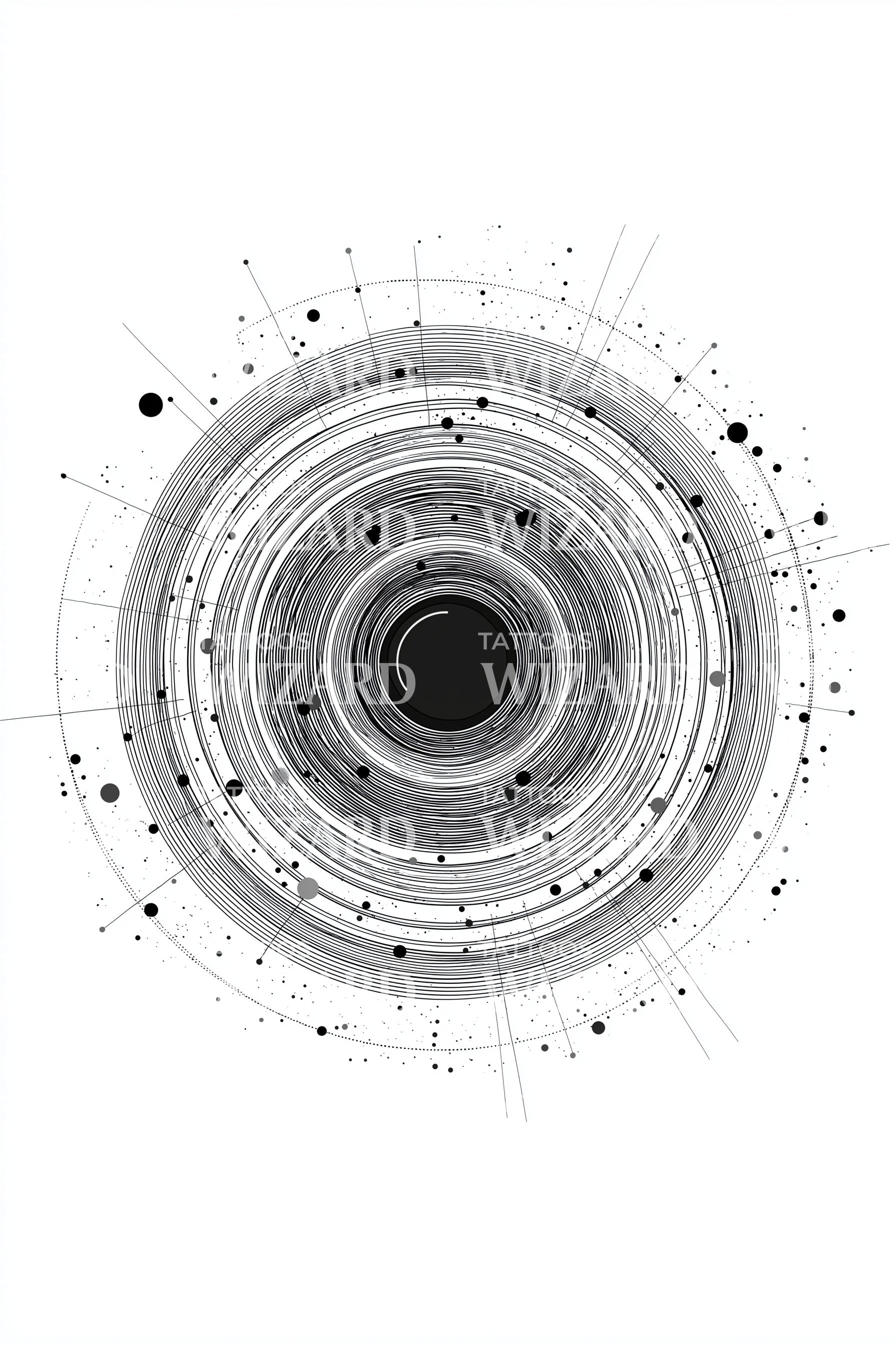 Futuristic Tech Ring Tattoo Illustration – Tattoos Wizard Designs