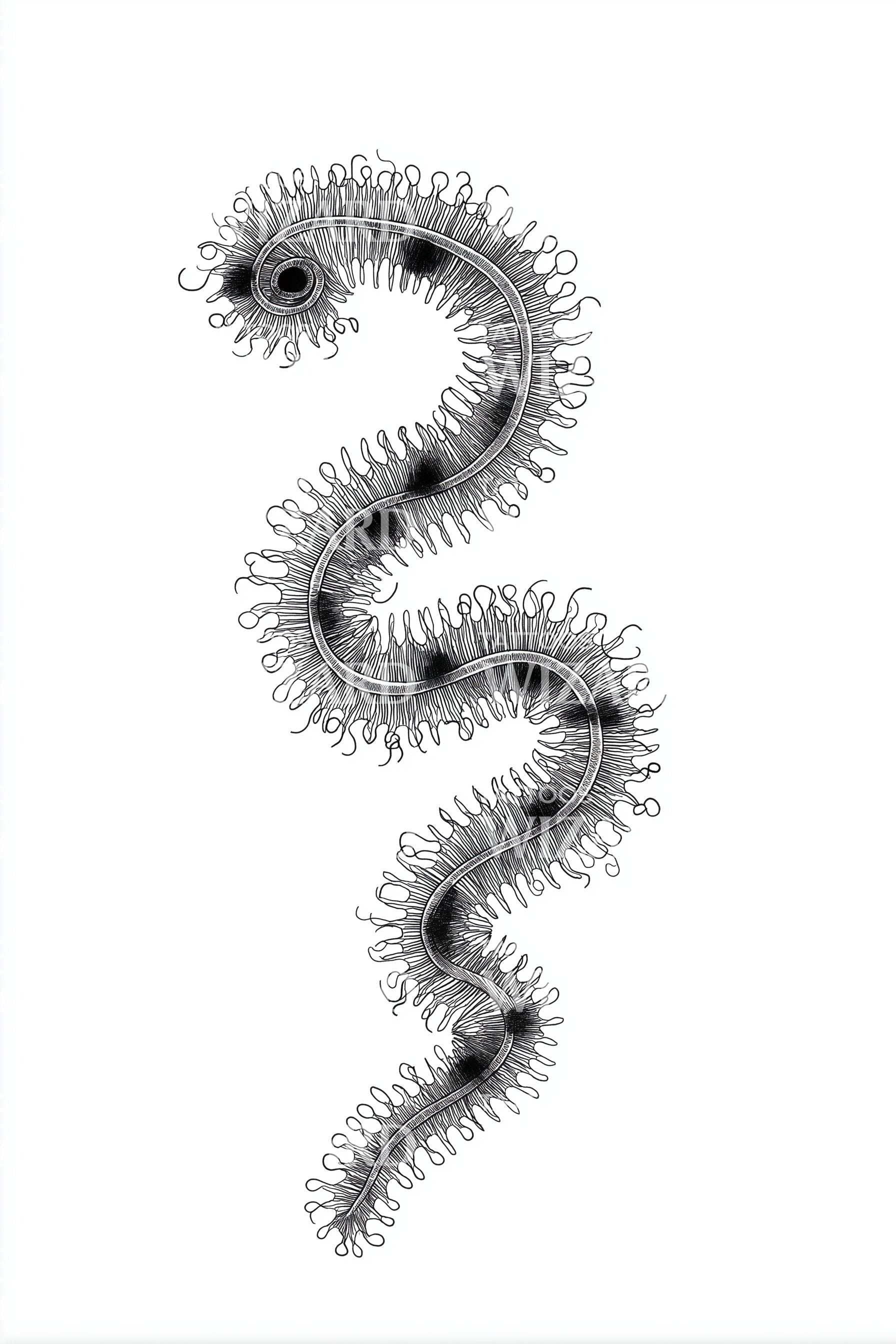Fuzzy Cilia Serpent Tattoo Design – Tattoos Wizard Designs