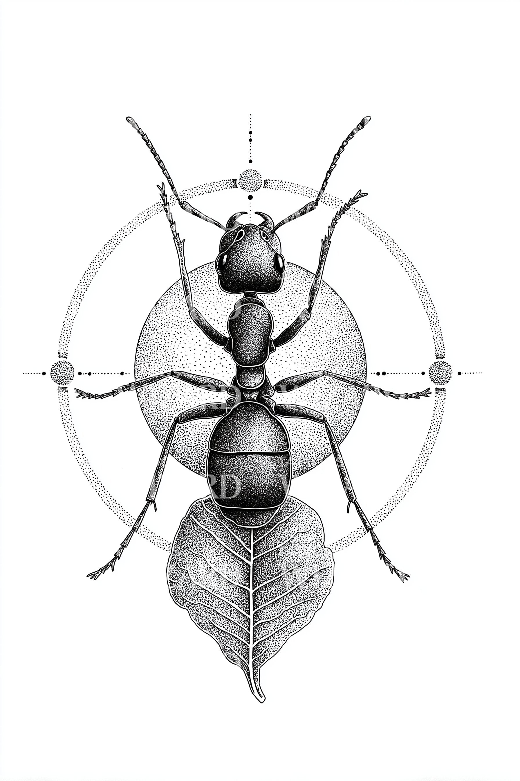 Geometric Ant Emblem Tattoo Design – Tattoos Wizard Designs